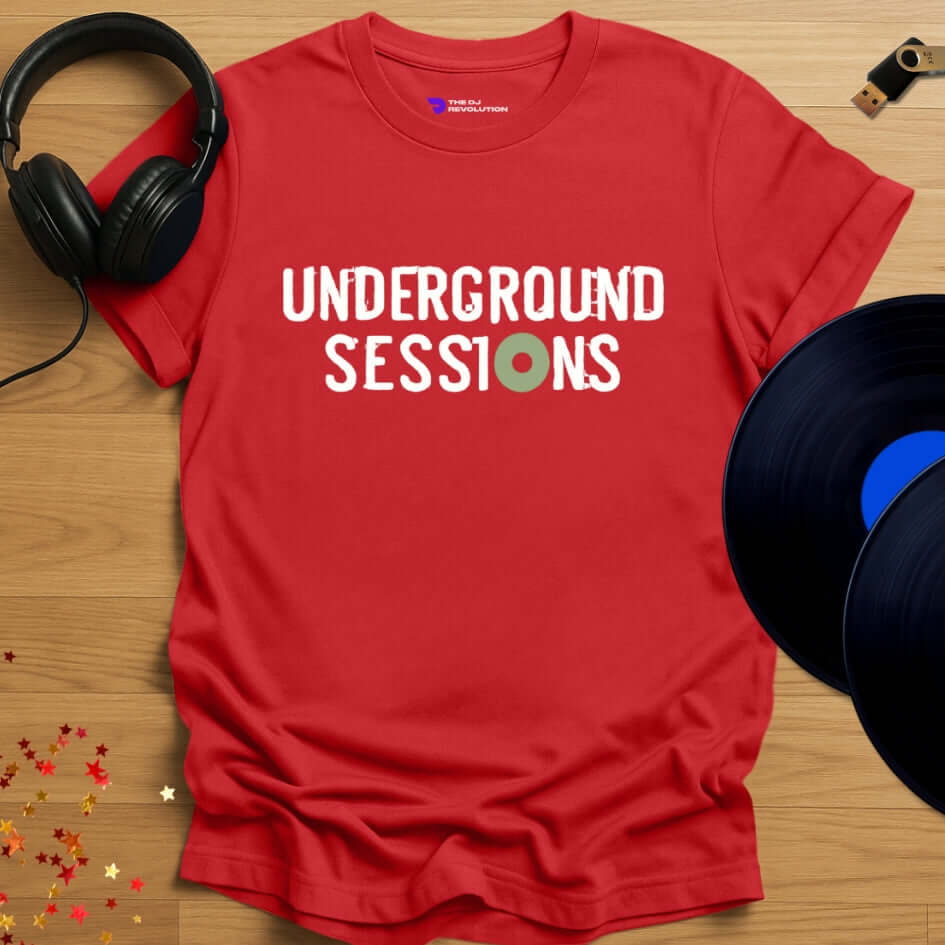 “Underground Sessions” Vinyl Detail – Vinyl DJ T-Shirt